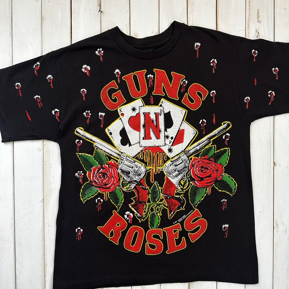Guns N Roses "Cards And Bulet Holes" All Over Print 1… - Gem